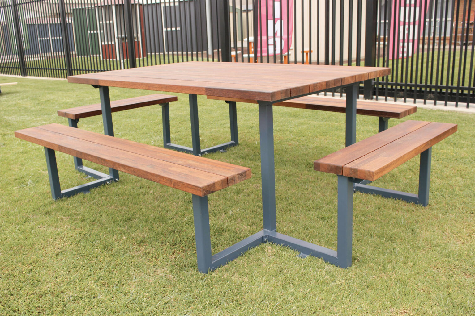 Titan Timber Inground Bench with Back Rest | SeatsPlus |SeatsPlus